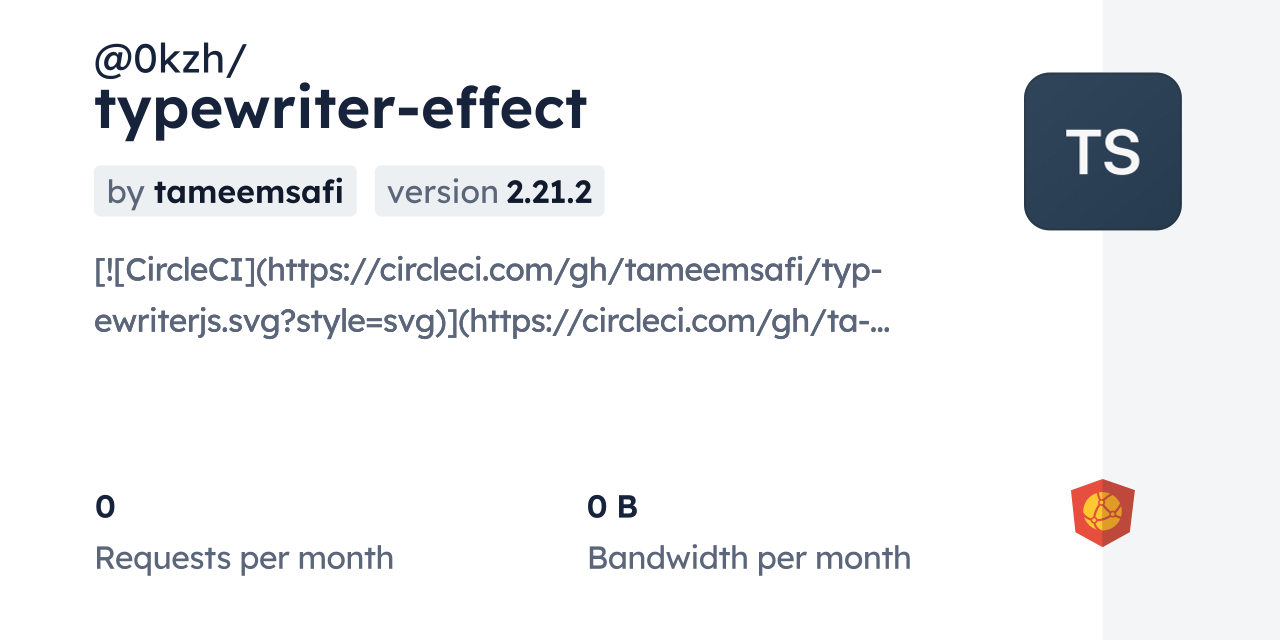 @0kzh/typewriter-effect CDN by jsDelivr - A CDN for npm and GitHub