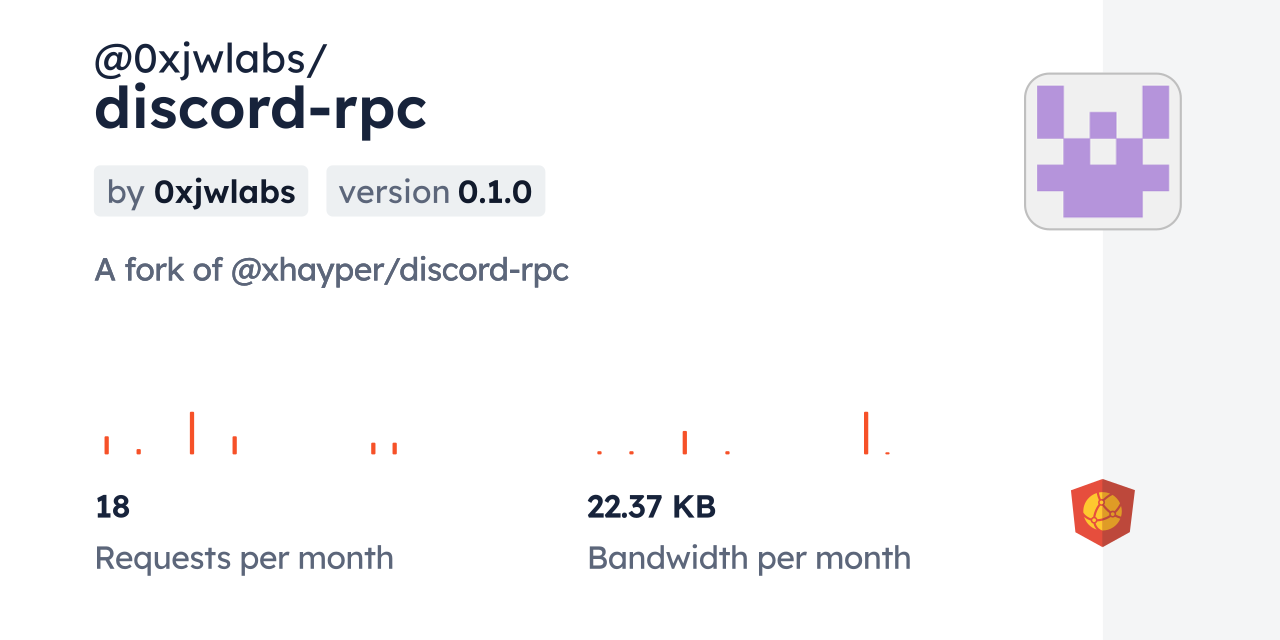 @0xjwlabs/discord-rpc CDN by jsDelivr - A CDN for npm and GitHub
