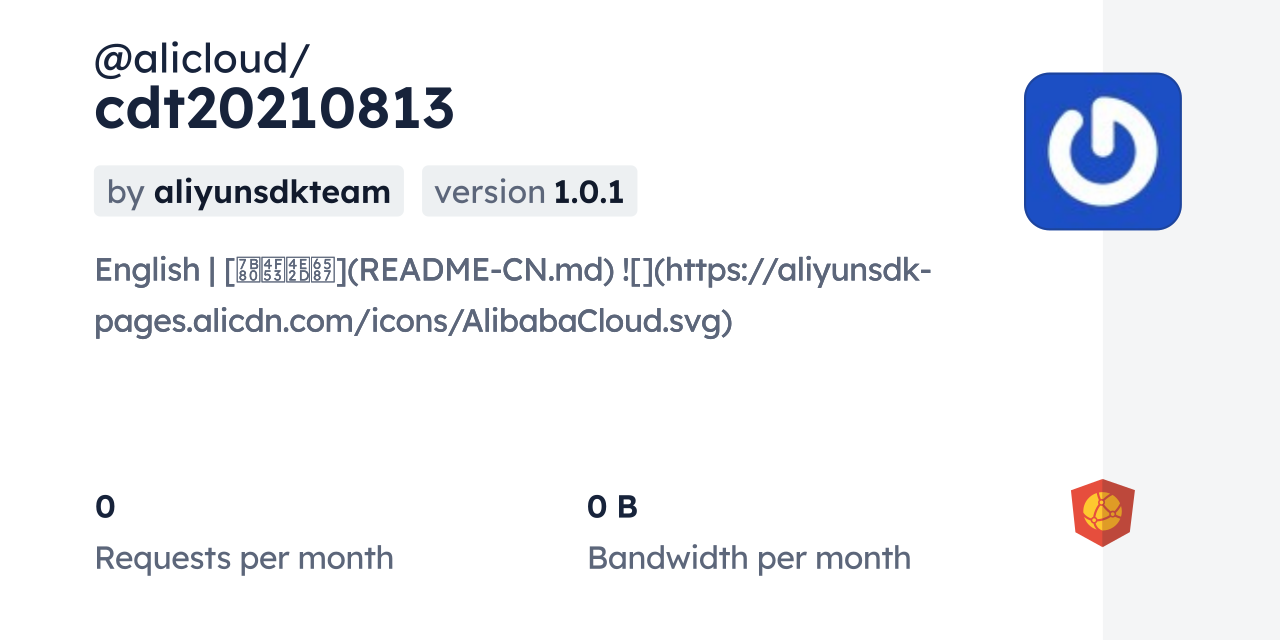 @alicloud/cdt20210813 CDN by jsDelivr - A CDN for npm and GitHub