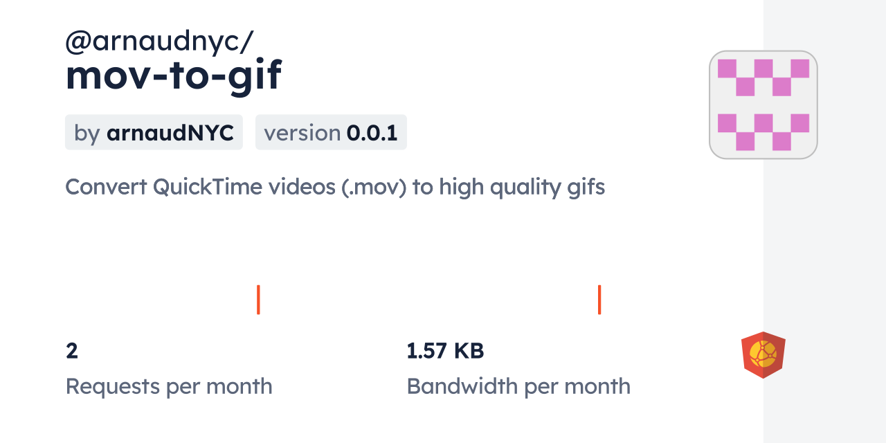@arnaudnyc/mov-to-gif CDN by jsDelivr - A CDN for npm and GitHub