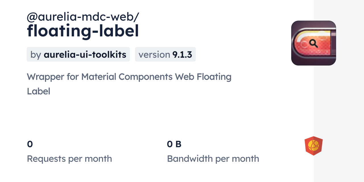 @aurelia-mdc-web/floating-label CDN by jsDelivr - A CDN for npm and GitHub
