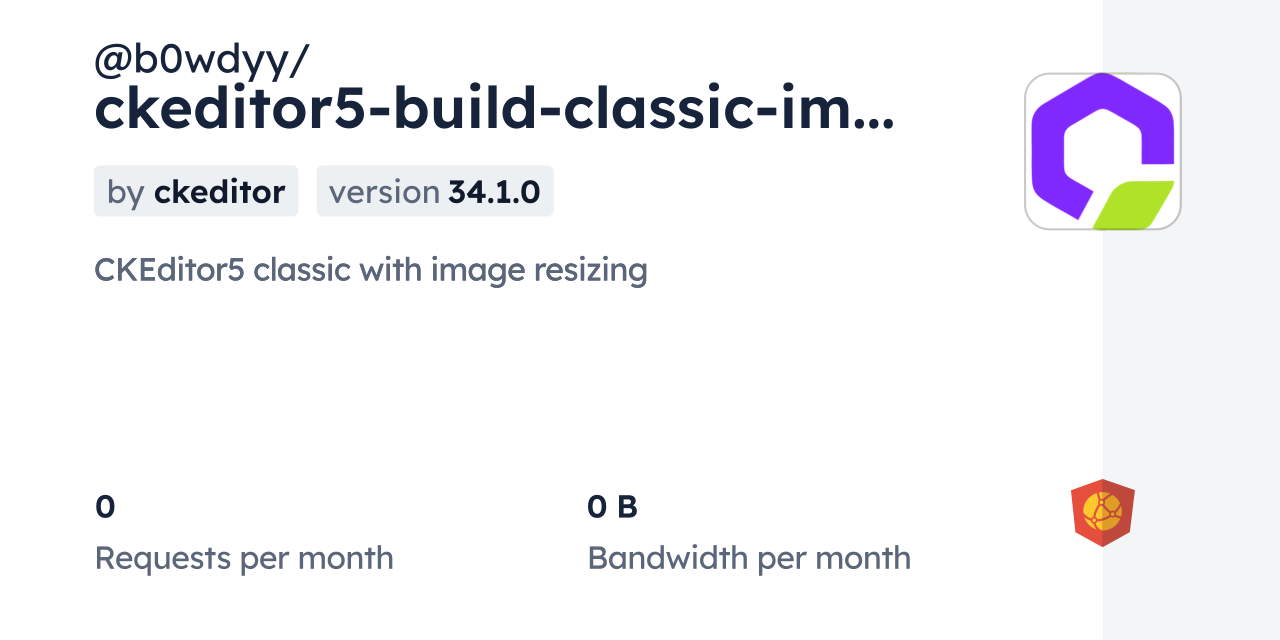 @b0wdyy/ckeditor5-build-classic-image-resize CDN by jsDelivr - A CDN for npm and GitHub