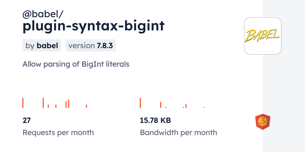 @babel/plugin-syntax-bigint CDN by jsDelivr - A CDN for npm and GitHub