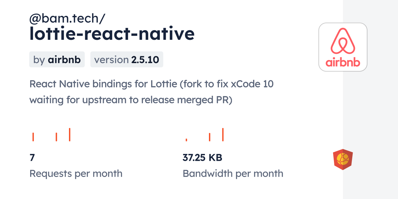 @bam.tech/lottie-react-native CDN by jsDelivr - A CDN for npm and GitHub