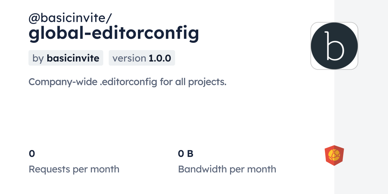 @basicinvite/global-editorconfig CDN by jsDelivr - A CDN for npm and GitHub