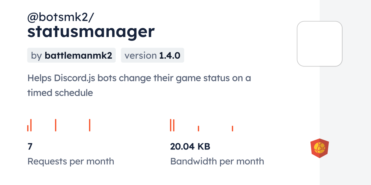@botsmk2/statusmanager CDN by jsDelivr - A CDN for npm and GitHub