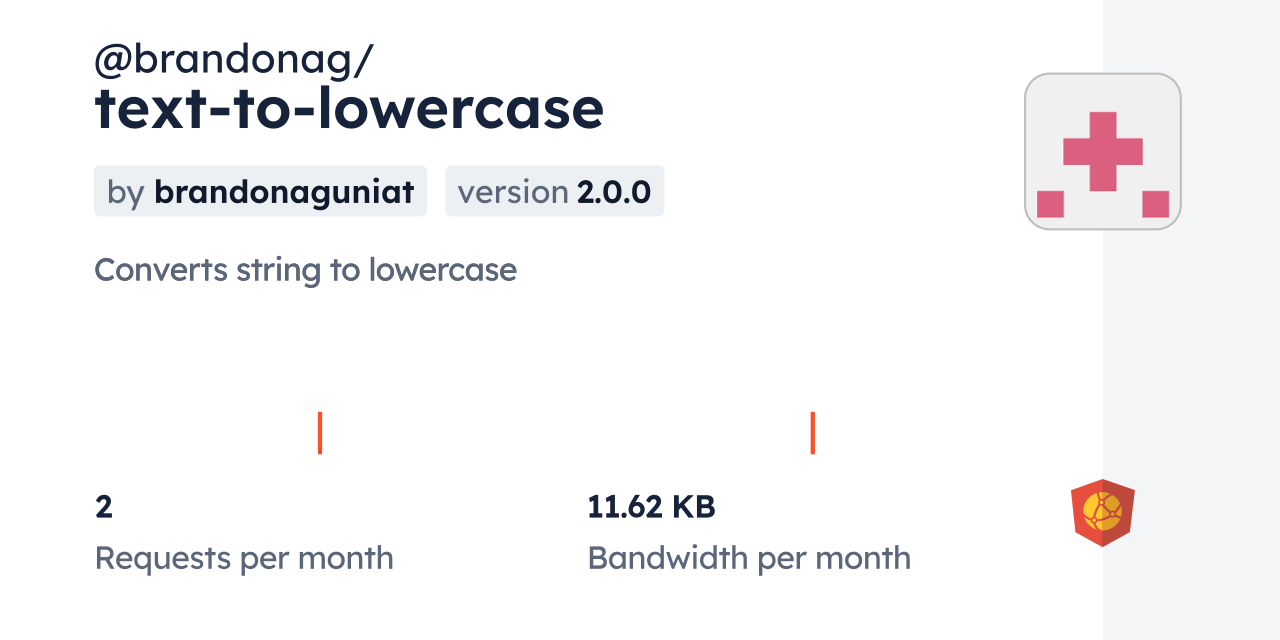 @brandonag/text-to-lowercase CDN by jsDelivr - A CDN for npm and GitHub