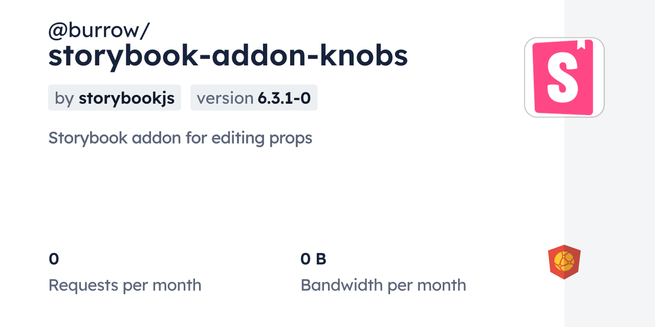 @burrow/storybook-addon-knobs CDN by jsDelivr - A CDN for npm and GitHub