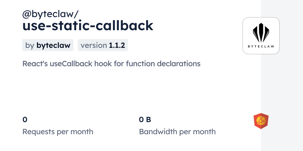@byteclaw/use-static-callback CDN by jsDelivr - A CDN for npm and GitHub