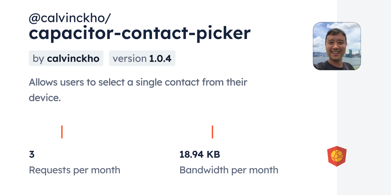 @calvinckho/capacitor-contact-picker CDN by jsDelivr - A CDN for npm and GitHub