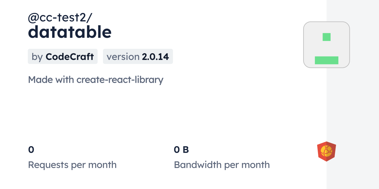 @cc-test2/datatable CDN by jsDelivr - A CDN for npm and GitHub