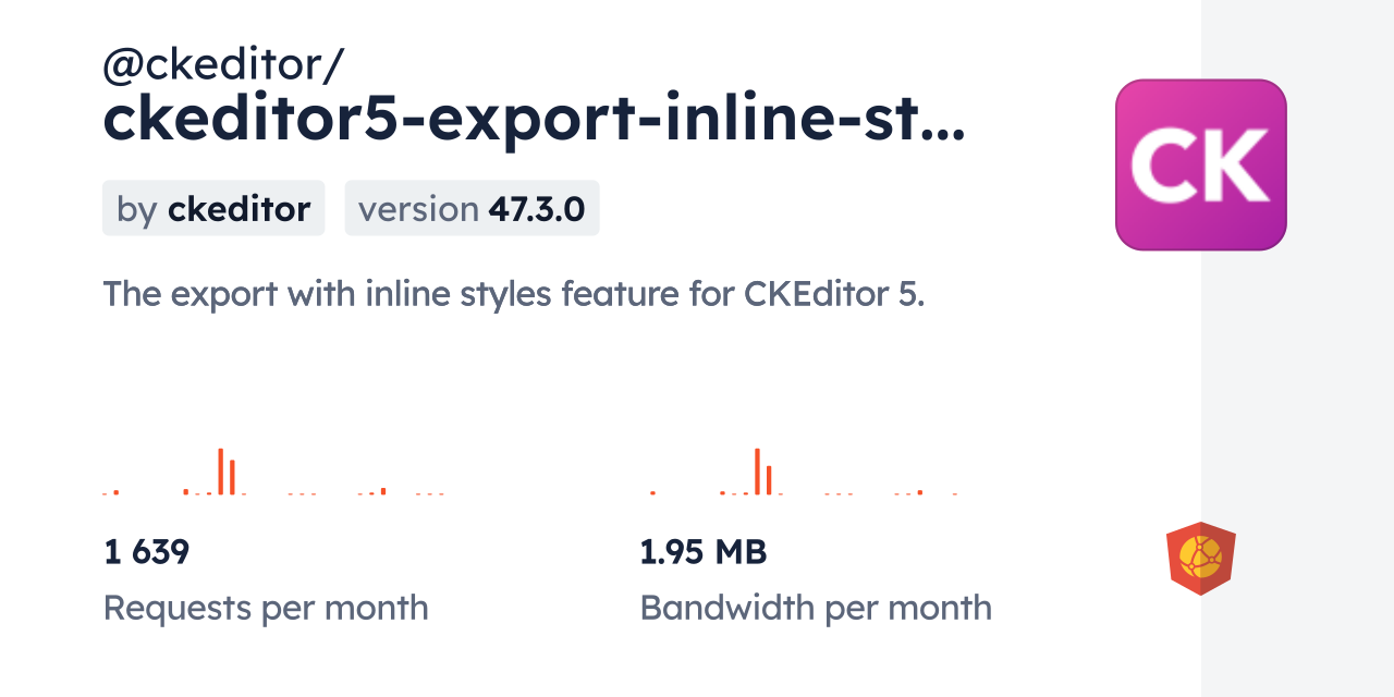 @ckeditor/ckeditor5-export-inline-styles CDN by jsDelivr - A CDN for npm and GitHub
