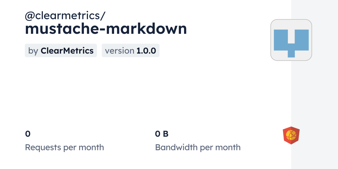 @clearmetrics/mustache-markdown CDN by jsDelivr - A CDN for npm and GitHub