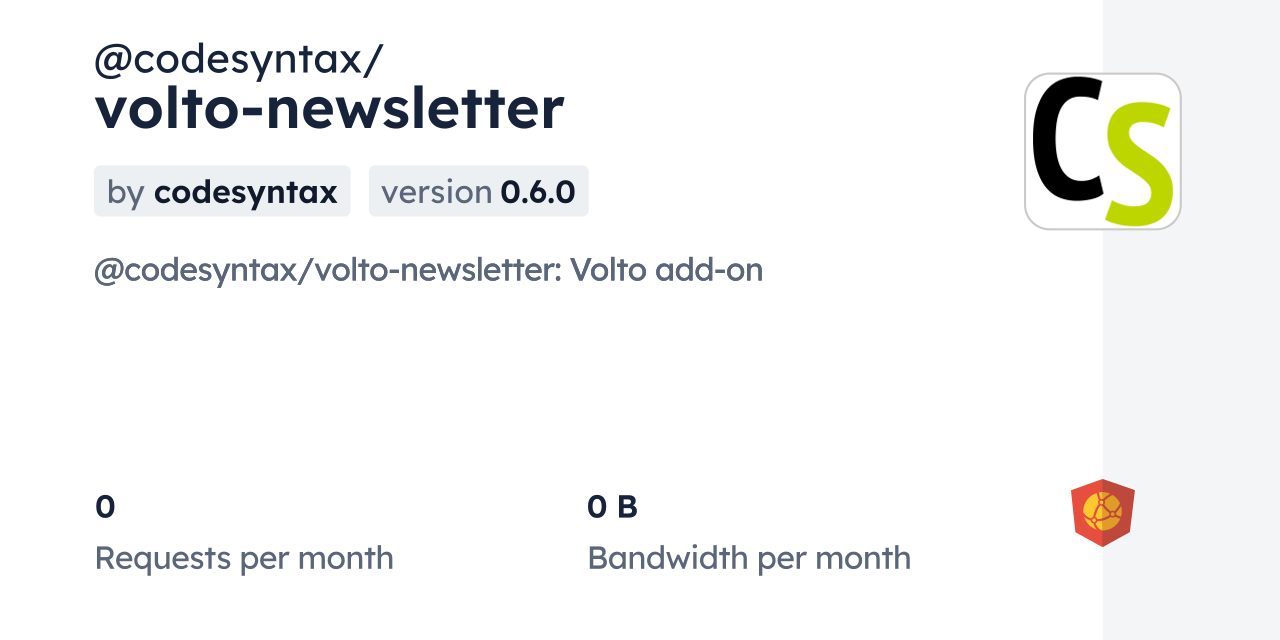 @codesyntax/volto-newsletter CDN by jsDelivr - A CDN for npm and GitHub