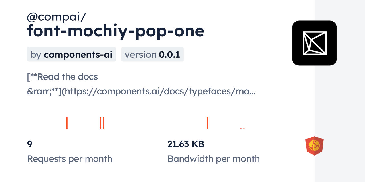 @compai/font-mochiy-pop-one CDN by jsDelivr - A CDN for npm and GitHub