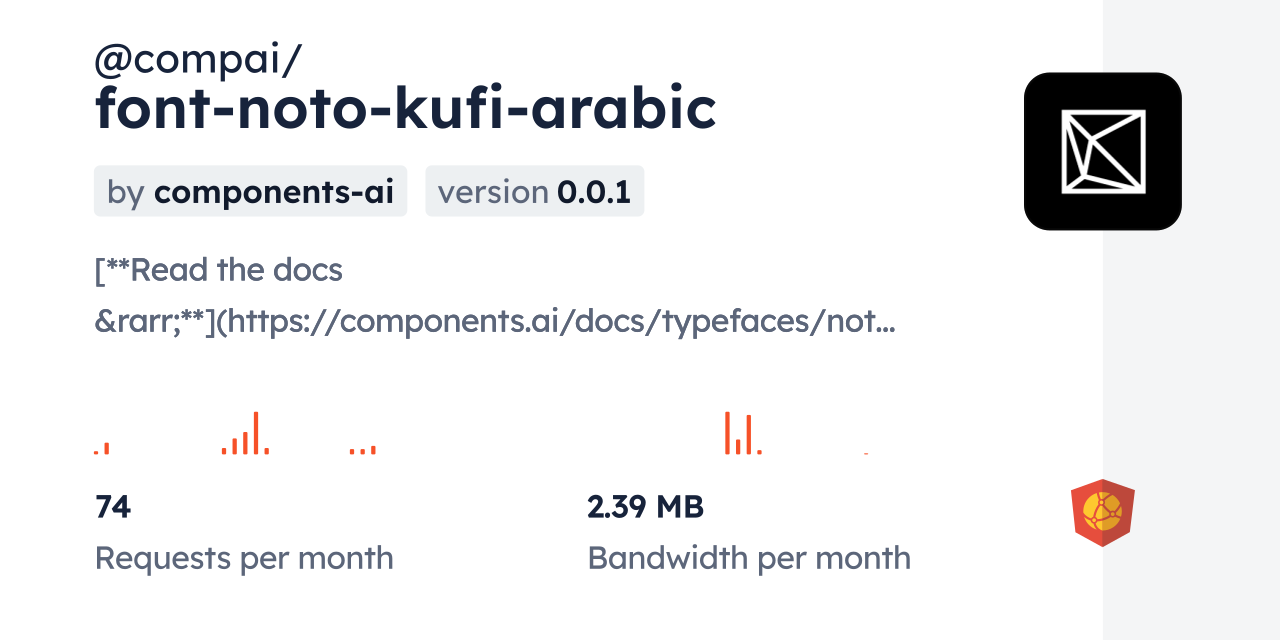 @compai/font-noto-kufi-arabic CDN by jsDelivr - A CDN for npm and GitHub