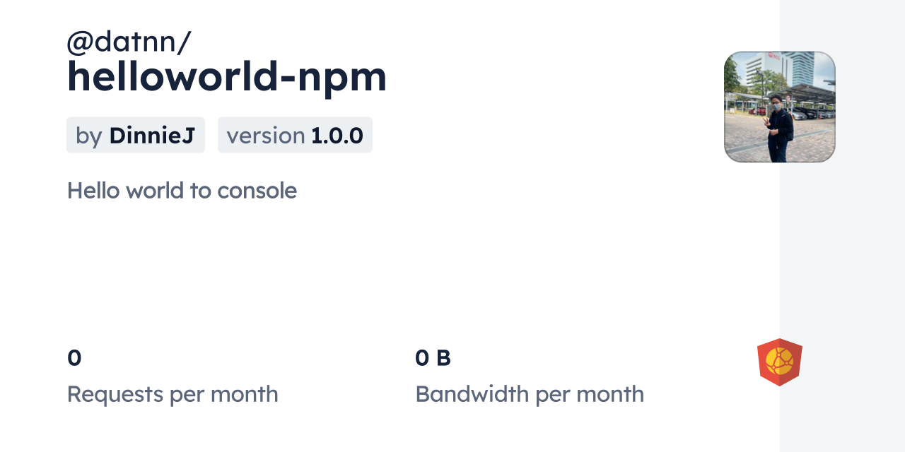 @datnn/helloworld-npm CDN by jsDelivr - A CDN for npm and GitHub