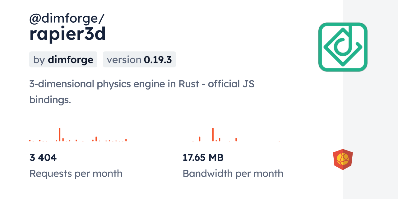 @dimforge/rapier3d CDN by jsDelivr - A CDN for npm and GitHub