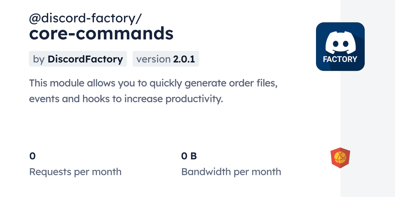 @discord-factory/core-commands CDN by jsDelivr - A CDN for npm and GitHub