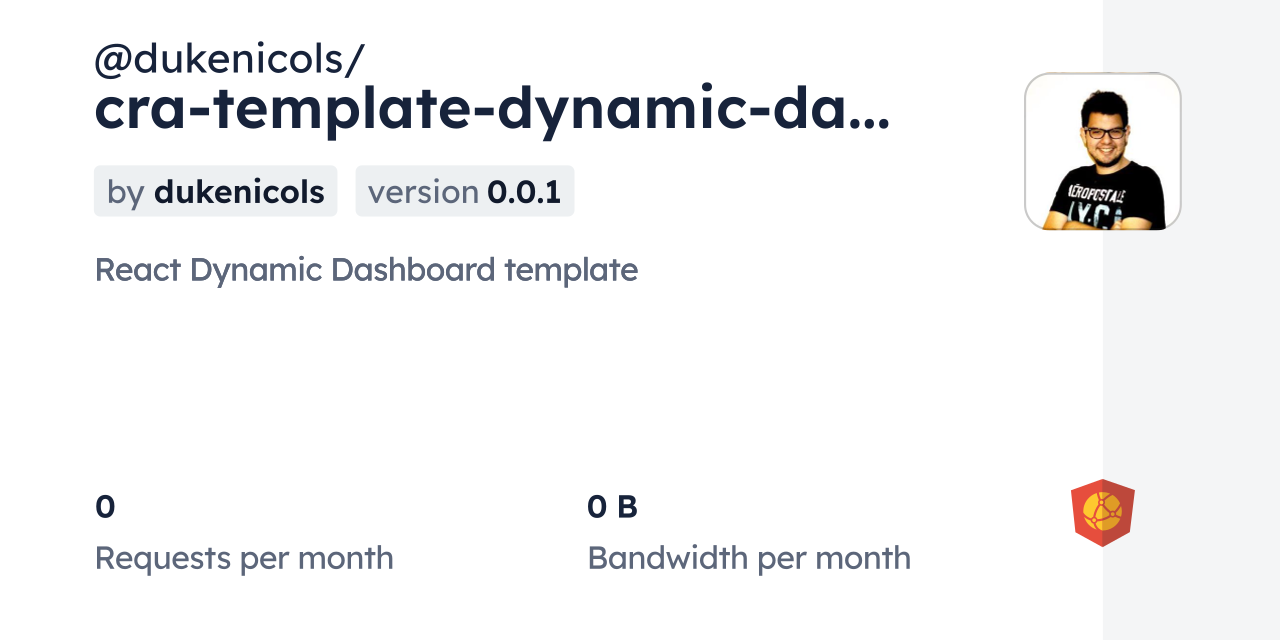 @dukenicols/cra-template-dynamic-dashboard CDN by jsDelivr - A CDN for npm and GitHub