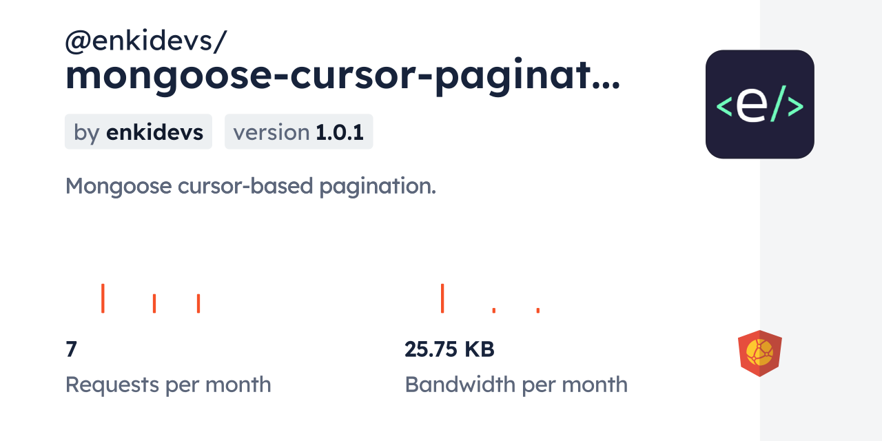 @enkidevs/mongoose-cursor-pagination CDN by jsDelivr - A CDN for npm and GitHub