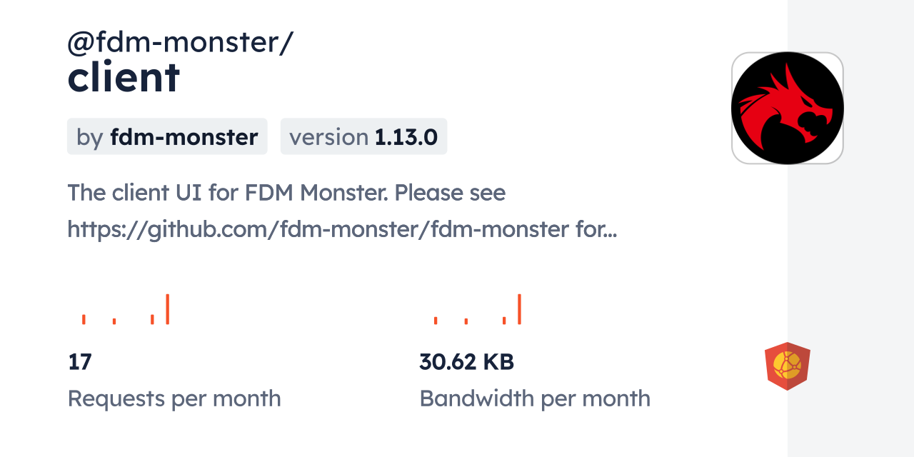 @fdm-monster/client CDN by jsDelivr - A CDN for npm and GitHub