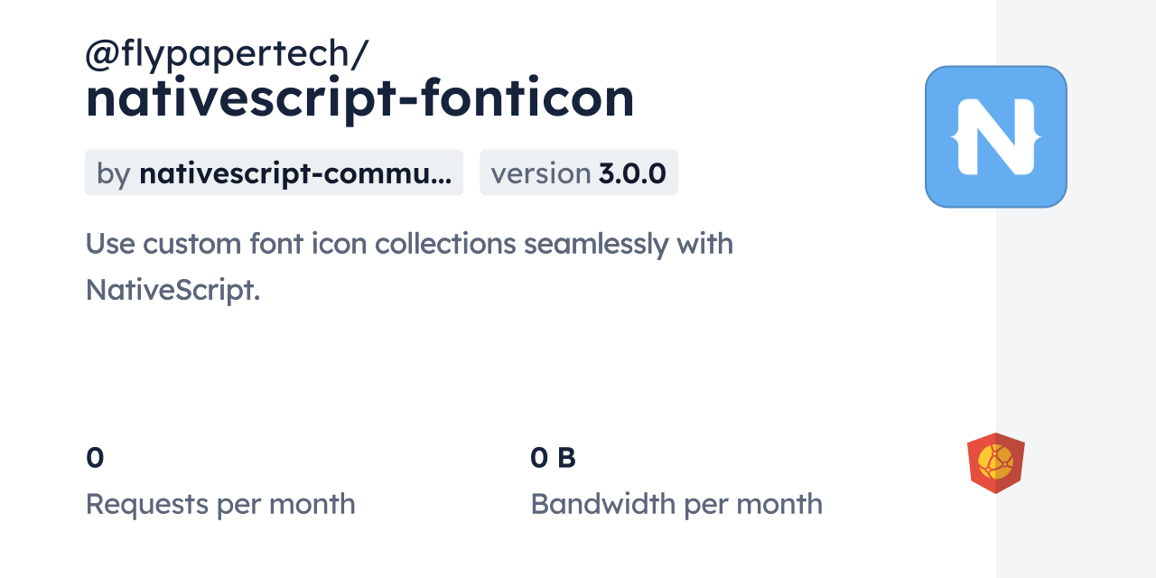@flypapertech/nativescript-fonticon CDN by jsDelivr - A CDN for npm and GitHub