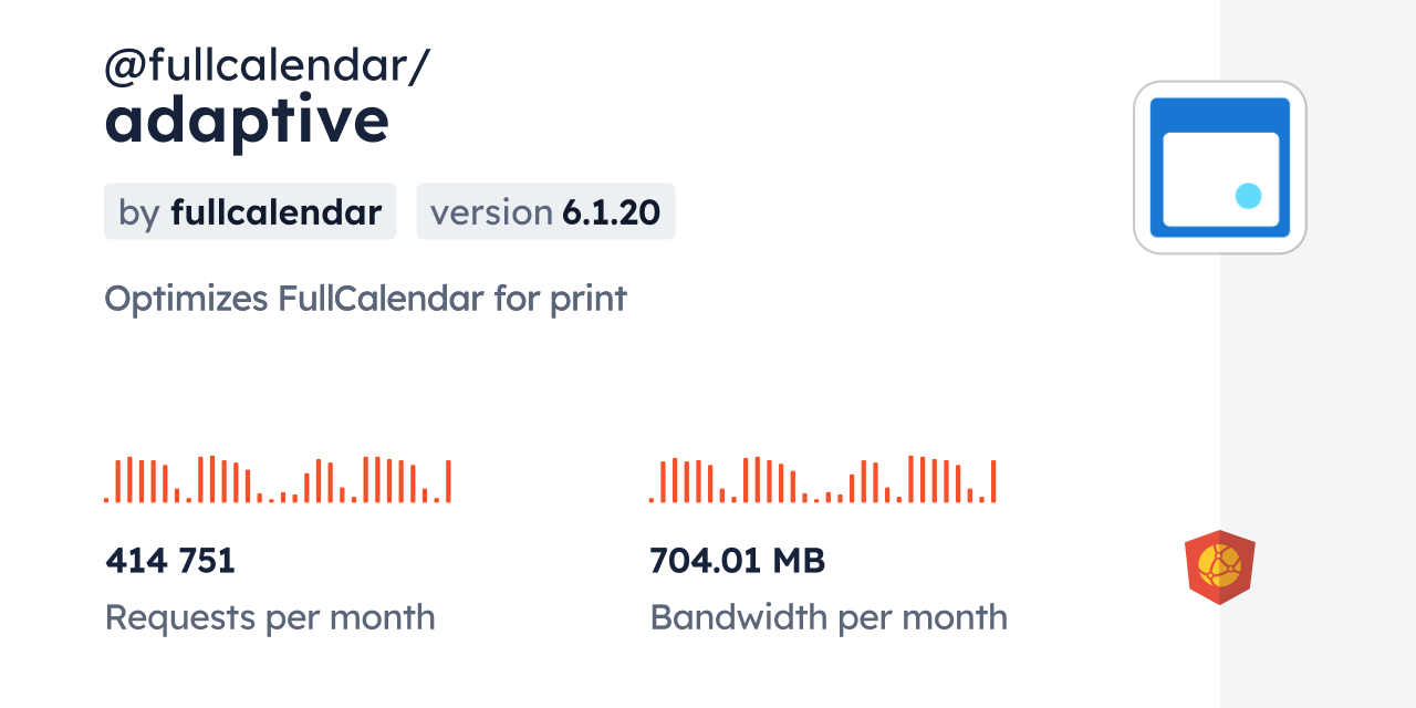 @fullcalendar/adaptive CDN by jsDelivr - A CDN for npm and GitHub