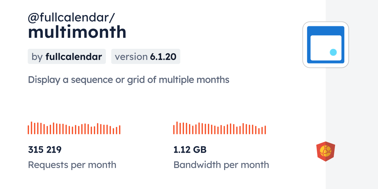 @fullcalendar/multimonth CDN by jsDelivr - A CDN for npm and GitHub