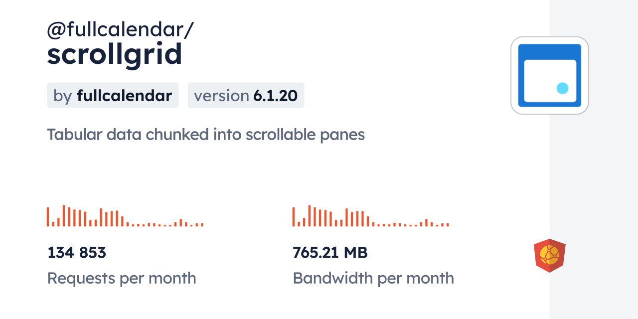 @fullcalendar/scrollgrid CDN by jsDelivr - A CDN for npm and GitHub