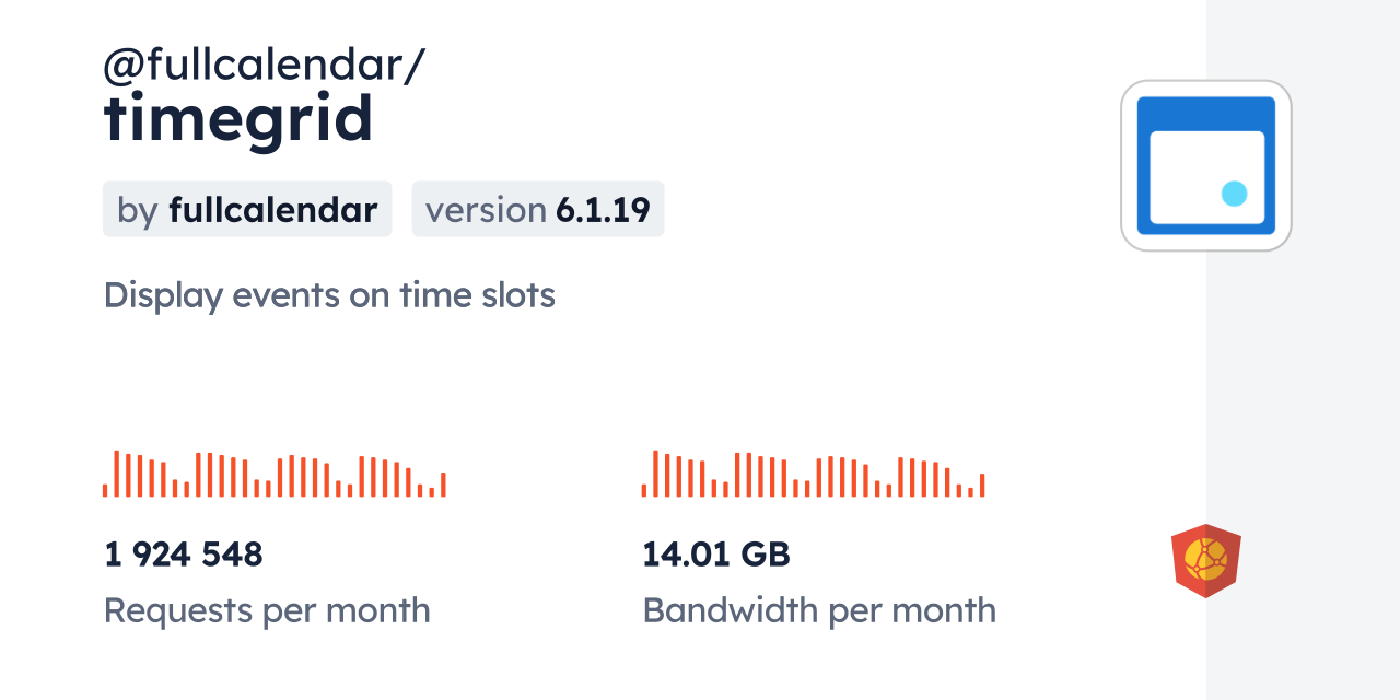 @fullcalendar/timegrid CDN by jsDelivr - A CDN for npm and GitHub