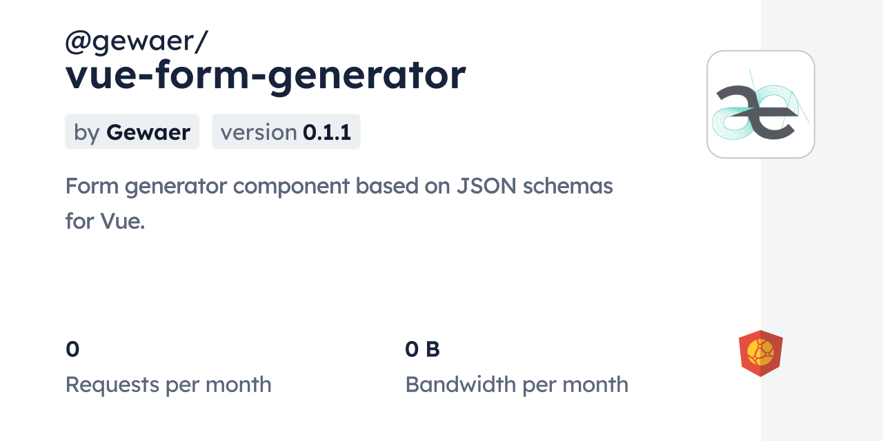 @gewaer/vue-form-generator CDN by jsDelivr - A CDN for npm and GitHub