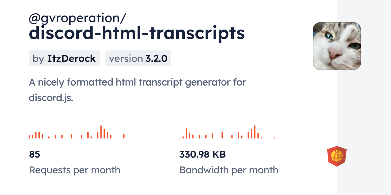 @gvroperation/discord-html-transcripts CDN by jsDelivr - A CDN for npm and GitHub