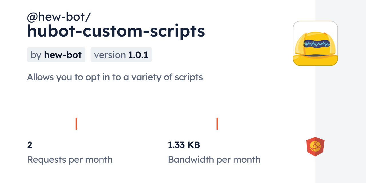 @hew-bot/hubot-custom-scripts CDN by jsDelivr - A CDN for npm and GitHub