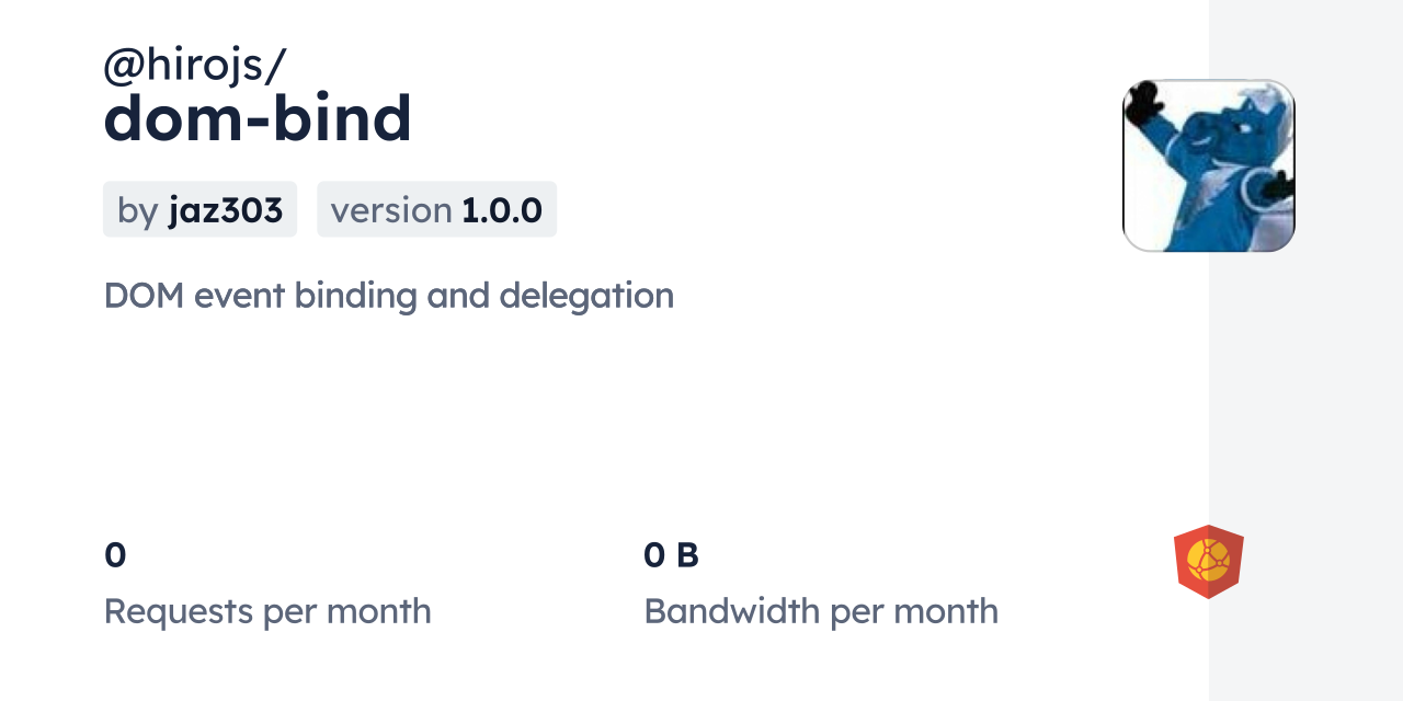 @hirojs/dom-bind CDN by jsDelivr - A CDN for npm and GitHub
