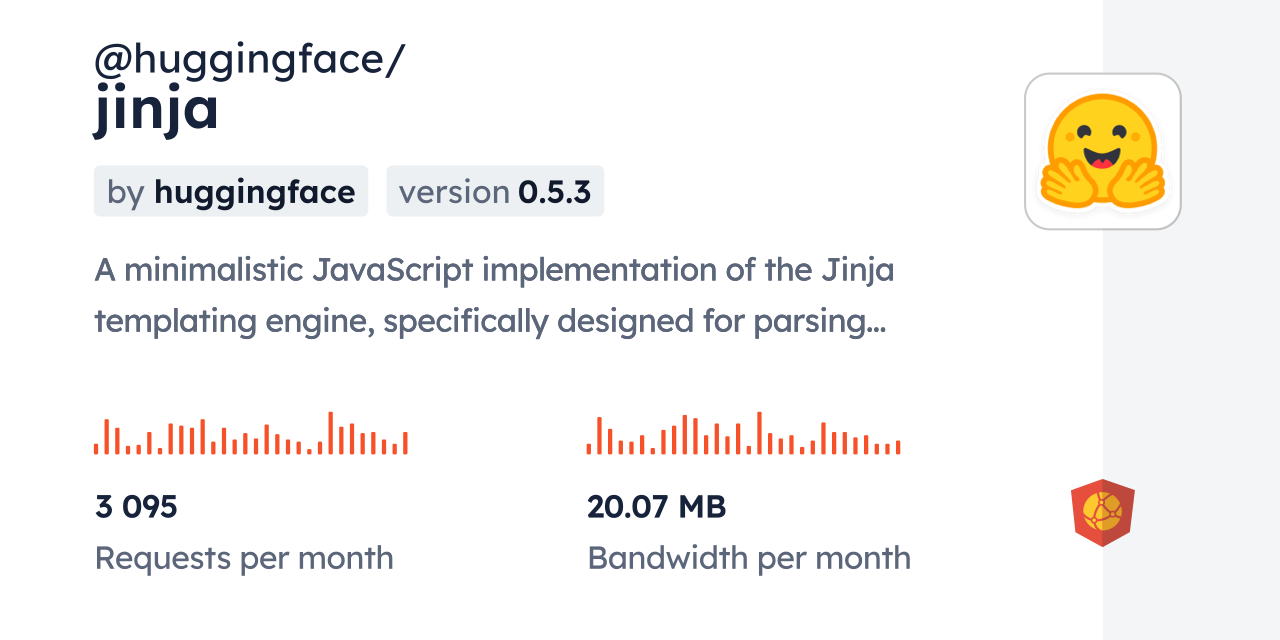 @huggingface/jinja CDN by jsDelivr - A CDN for npm and GitHub