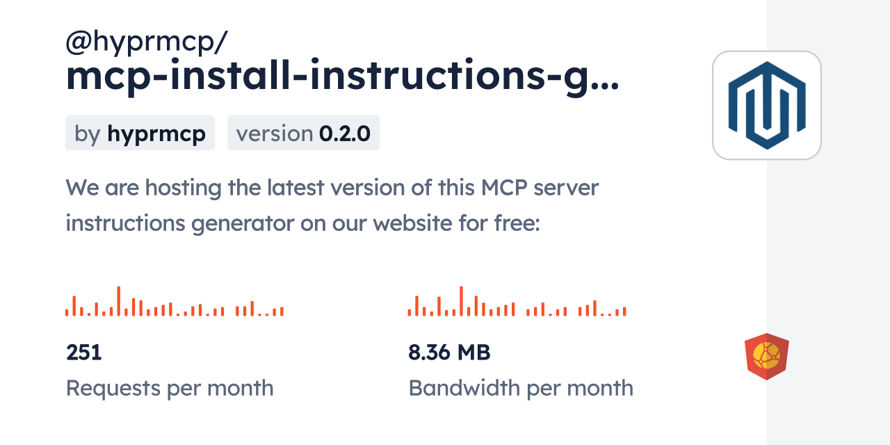 @hyprmcp/mcp-install-instructions-generator CDN by jsDelivr - A CDN for npm and GitHub