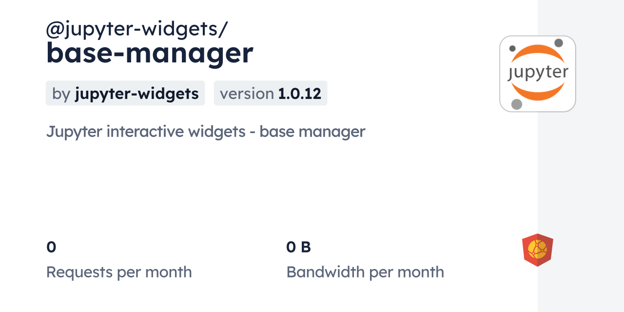 @jupyter-widgets/base-manager CDN by jsDelivr - A CDN for npm and GitHub