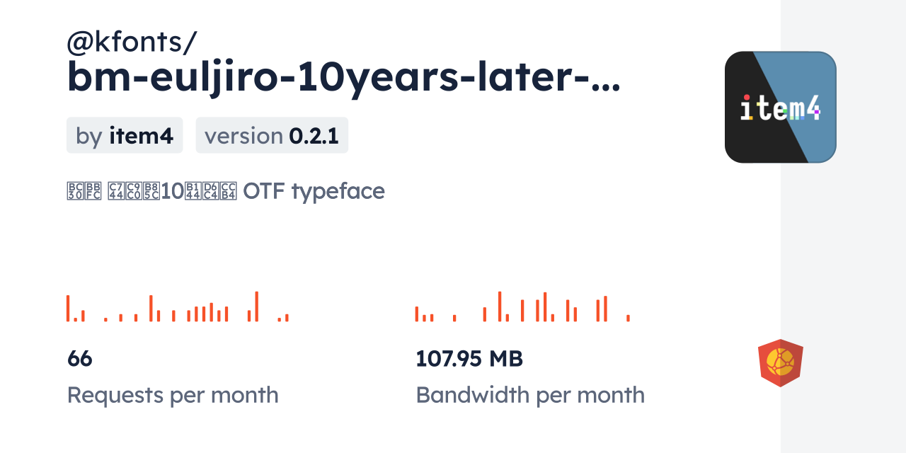 @kfonts/bm-euljiro-10years-later-otf CDN by jsDelivr - A CDN for npm and GitHub