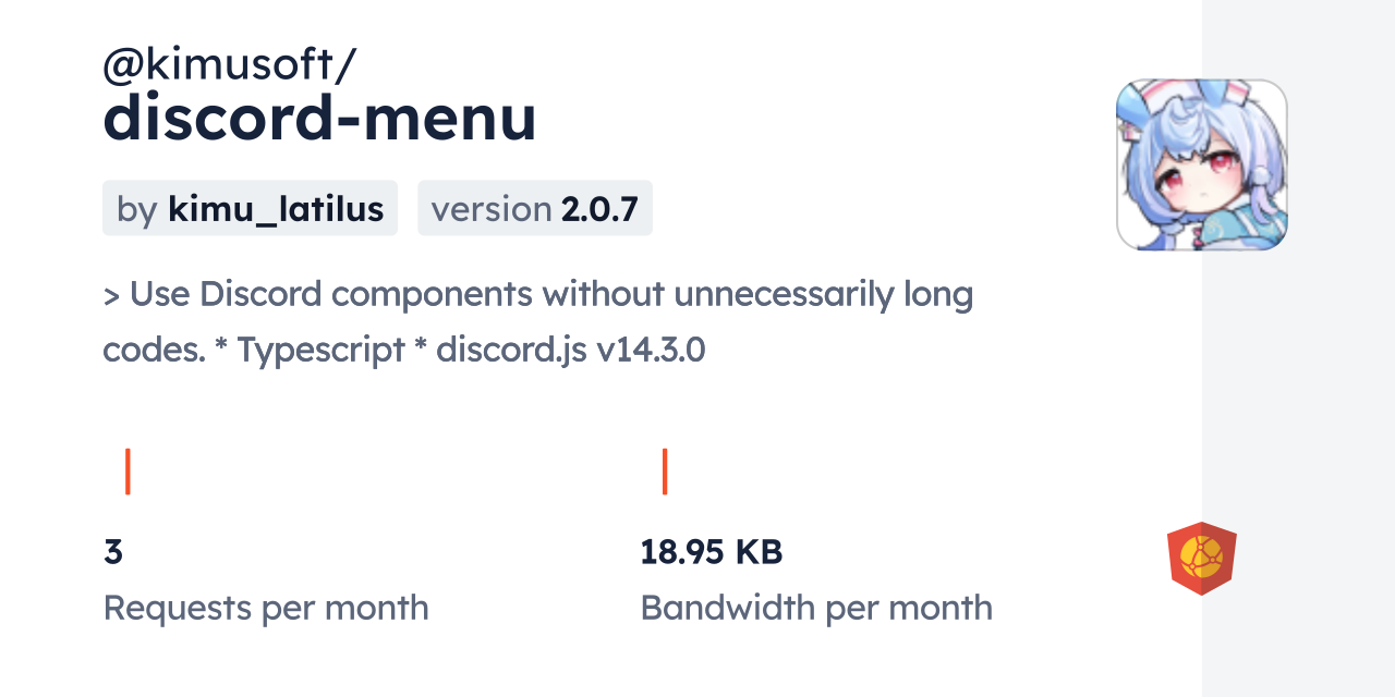 @kimusoft/discord-menu CDN by jsDelivr - A CDN for npm and GitHub