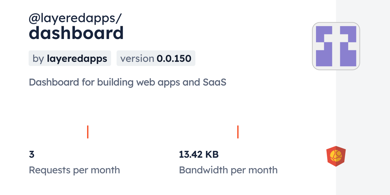 @layeredapps/dashboard CDN by jsDelivr - A CDN for npm and GitHub