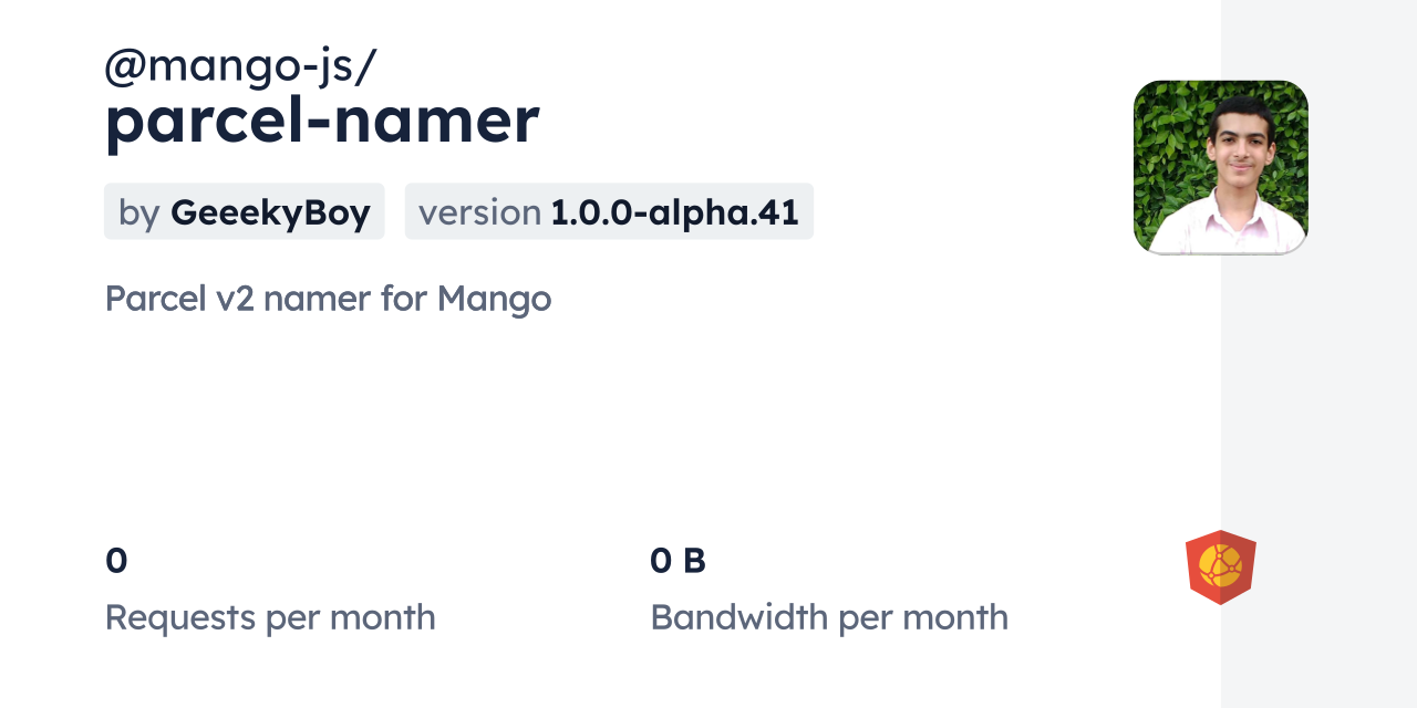 @mango-js/parcel-namer CDN by jsDelivr - A CDN for npm and GitHub