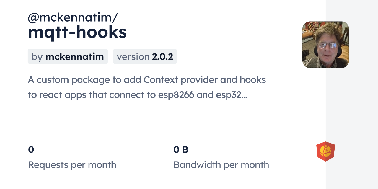 @mckennatim/mqtt-hooks CDN by jsDelivr - A CDN for npm and GitHub
