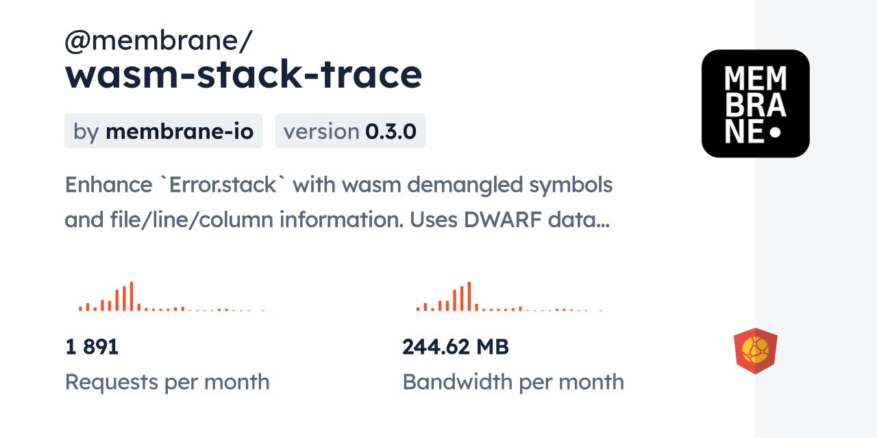 @membrane/wasm-stack-trace CDN by jsDelivr - A CDN for npm and GitHub