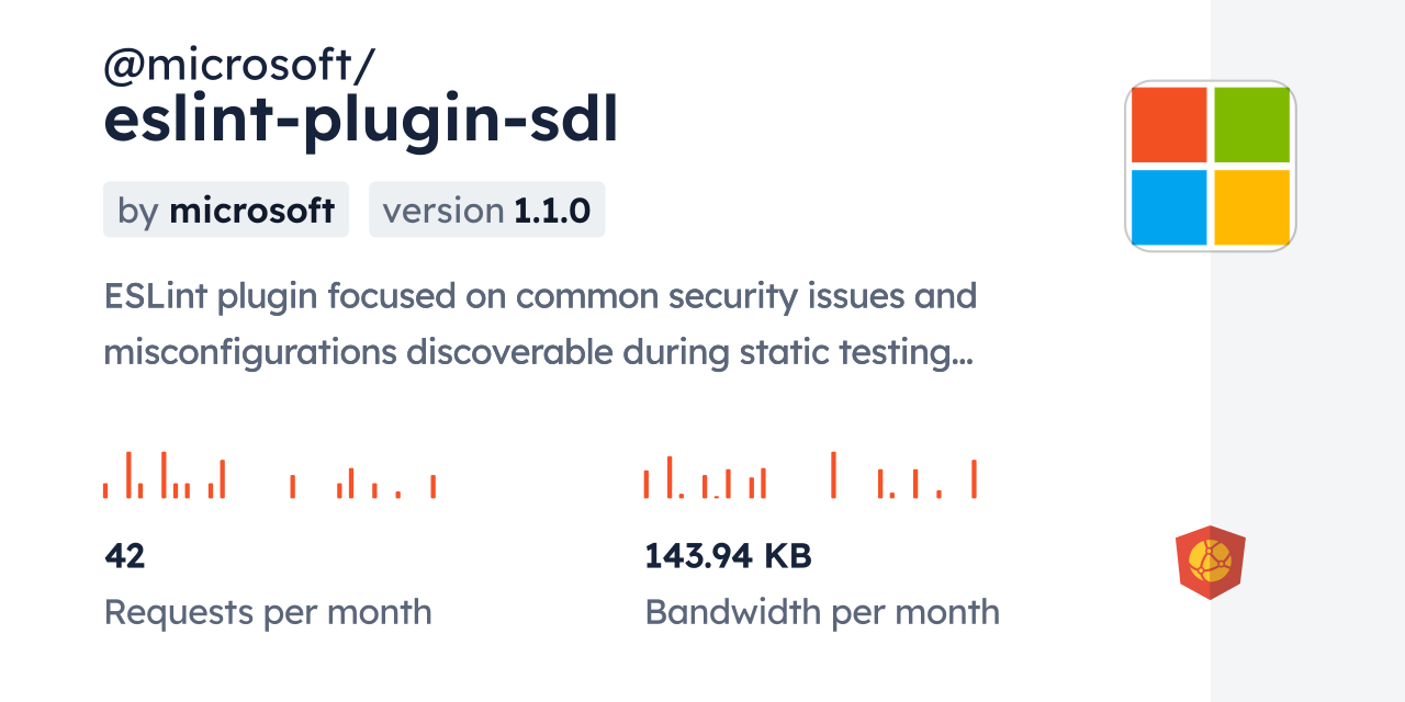 @microsoft/eslint-plugin-sdl CDN by jsDelivr - A CDN for npm and GitHub