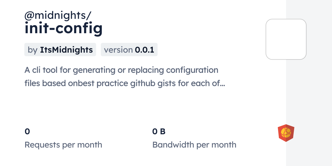 @midnights/init-config CDN by jsDelivr - A CDN for npm and GitHub