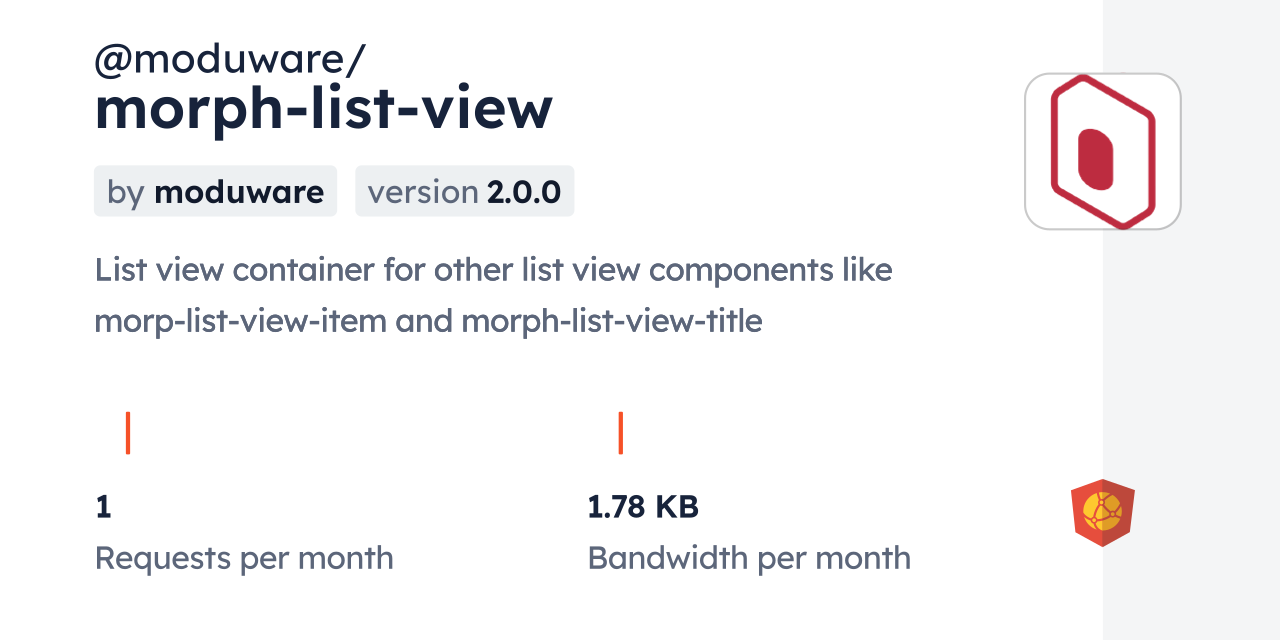 @moduware/morph-list-view CDN by jsDelivr - A CDN for npm and GitHub