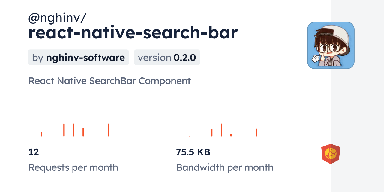 @nghinv/react-native-search-bar CDN by jsDelivr - A CDN for npm and GitHub