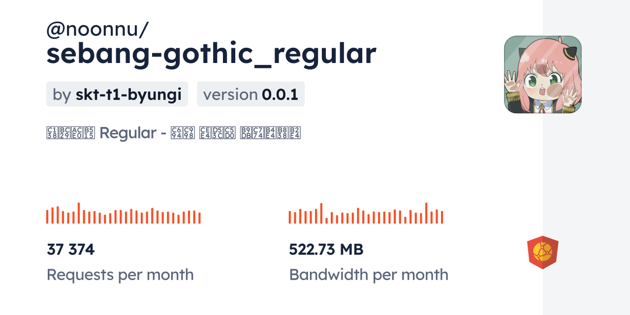 @noonnu/sebang-gothic_regular CDN by jsDelivr - A CDN for npm and GitHub
