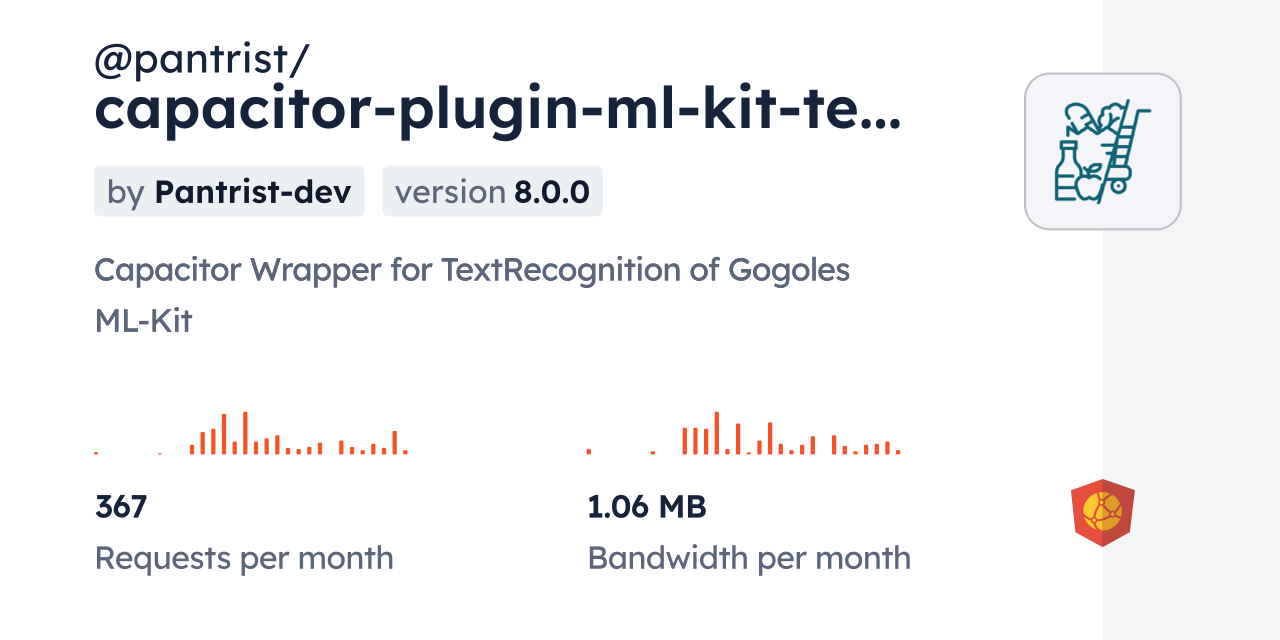 @pantrist/capacitor-plugin-ml-kit-text-recognition CDN by jsDelivr - A CDN for npm and GitHub